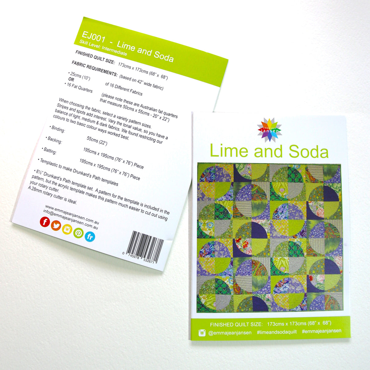 Lime and Soda Pattern and Template Set – Emma Jean Jansen