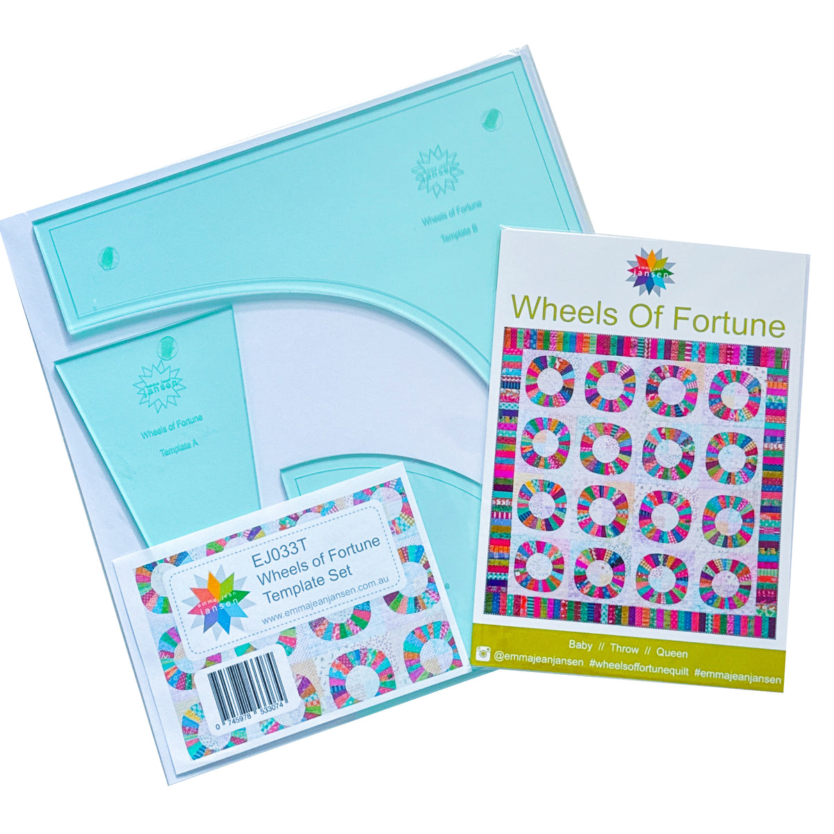 Wheels of Fortune Pattern and Template Set – Emma Jean Jansen
