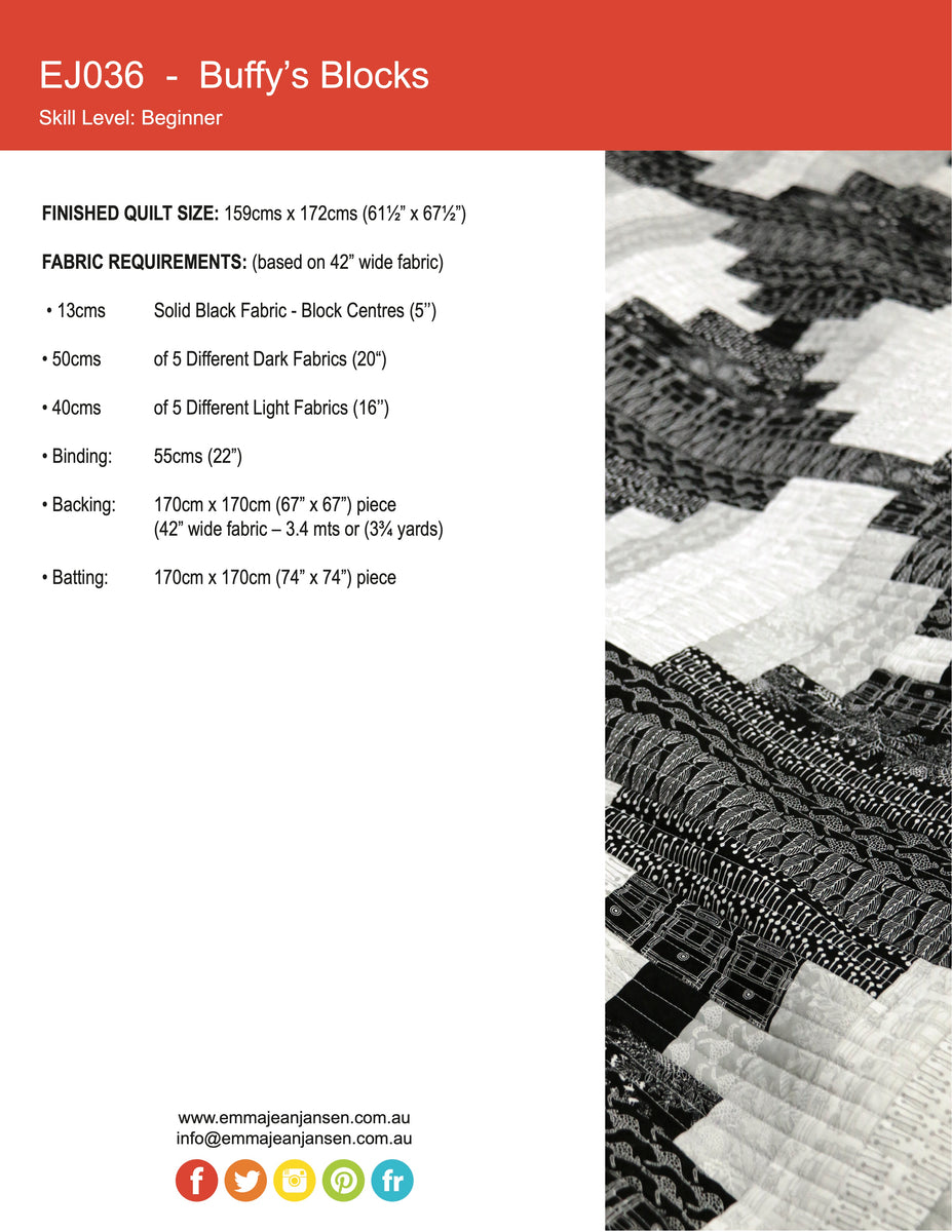 Buffy's Blocks Quilt Pattern - PDF – Emma Jean Jansen